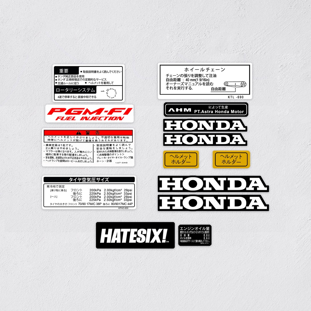 Jual Stiker Decal Honda supra x 125 kharisma blade 125 KPH japan ...