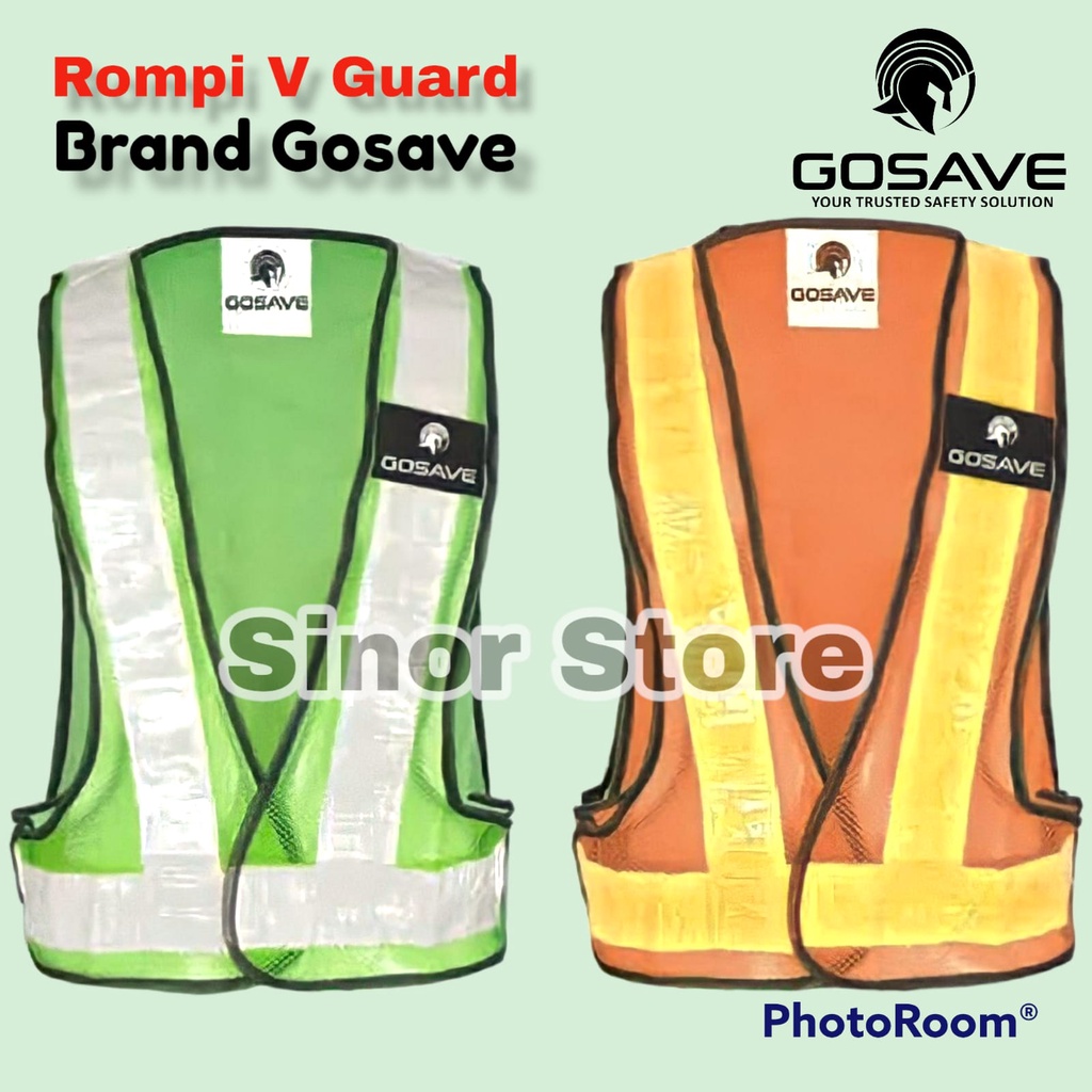 Jual Rompi V Guard Jaring HIJAU dan ORANGE Safety Vest Scotlite PVC ...