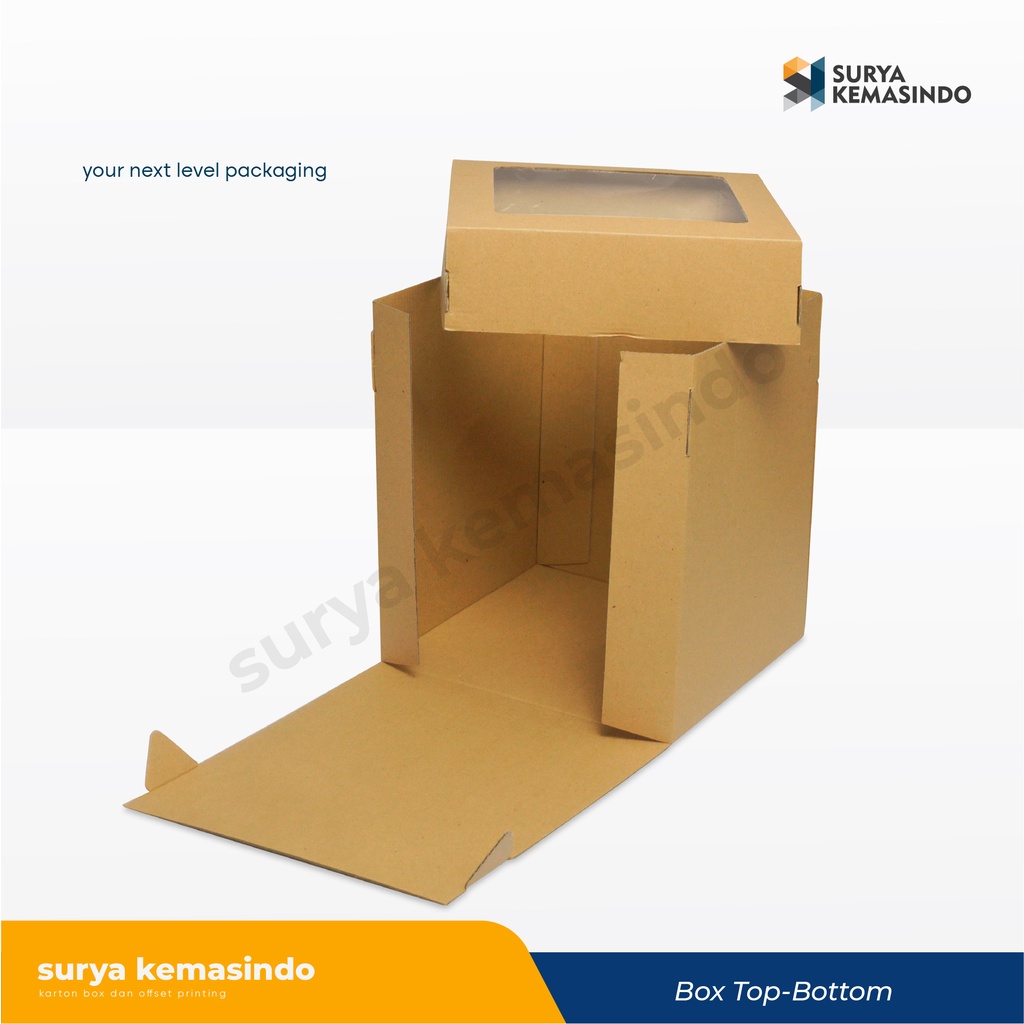 Jual Box 24x24x30 cm (Cinnamon 2 Top/Bot) Window Tart/Puding/Kardus ...