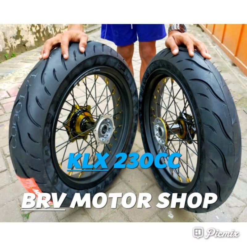 Jual Velg Klx230Cc Velg 300-350-17 / SuperMoto Klx 230Cc Kawasaki Lengkap Ban | Shopee Indonesia