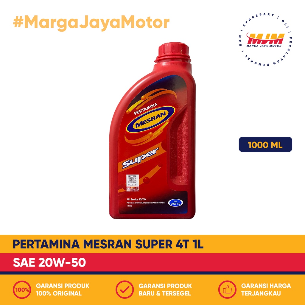 Jual Pertamina Mesran Super 4T 20W-50 1L | Shopee Indonesia