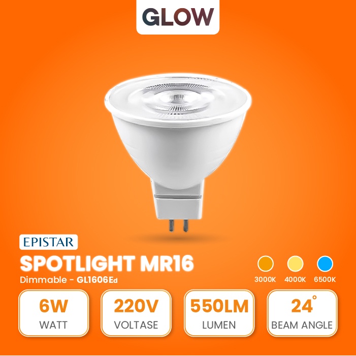 Jual Spotlight Led GLOW Spotlight Led MR16 Dim 220V 6 Watt | Shopee ...