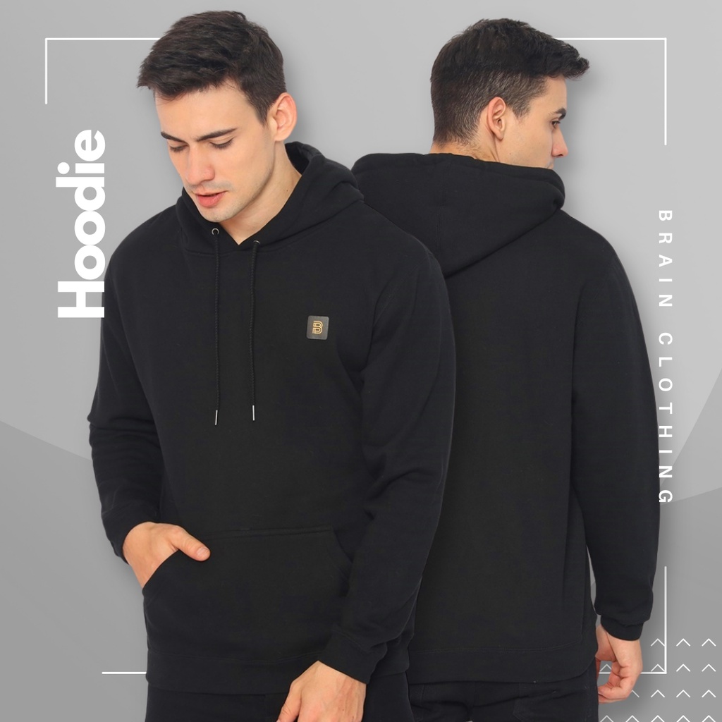 Jual Brain Clothing Hoodie Pria B LOGO HD warna Hitam | Shopee Indonesia
