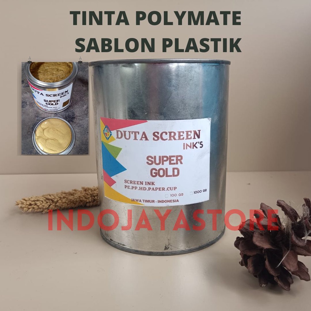 Jual TINTA SABLON PLASTIK SUPER GOLD-POLYMATE-DUTA SCREEN 1KG | Shopee ...