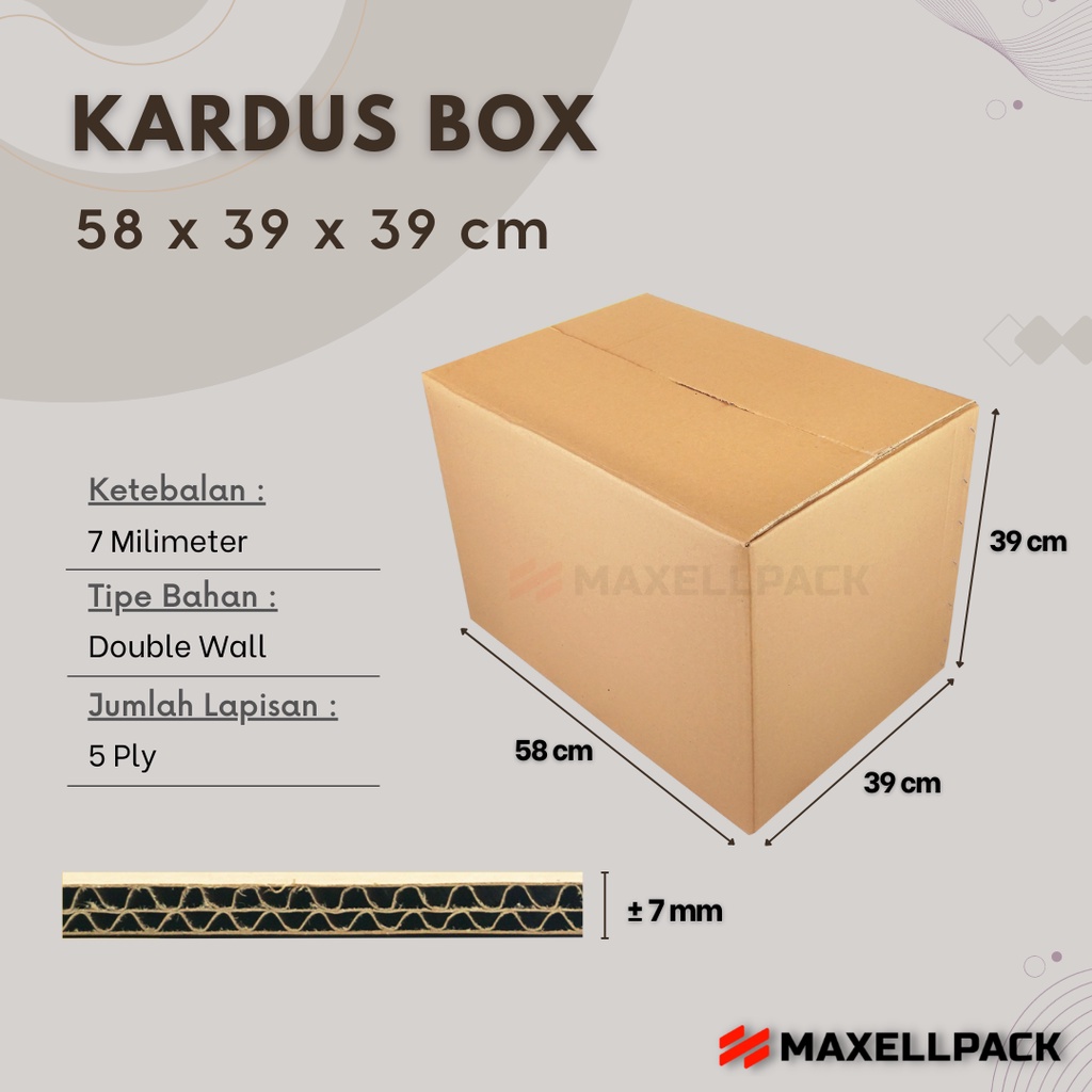 Jual Kardus Karton Box Besar 58x39x39 CM Dus Pindahan Jumbo Kokoh Tebal ...