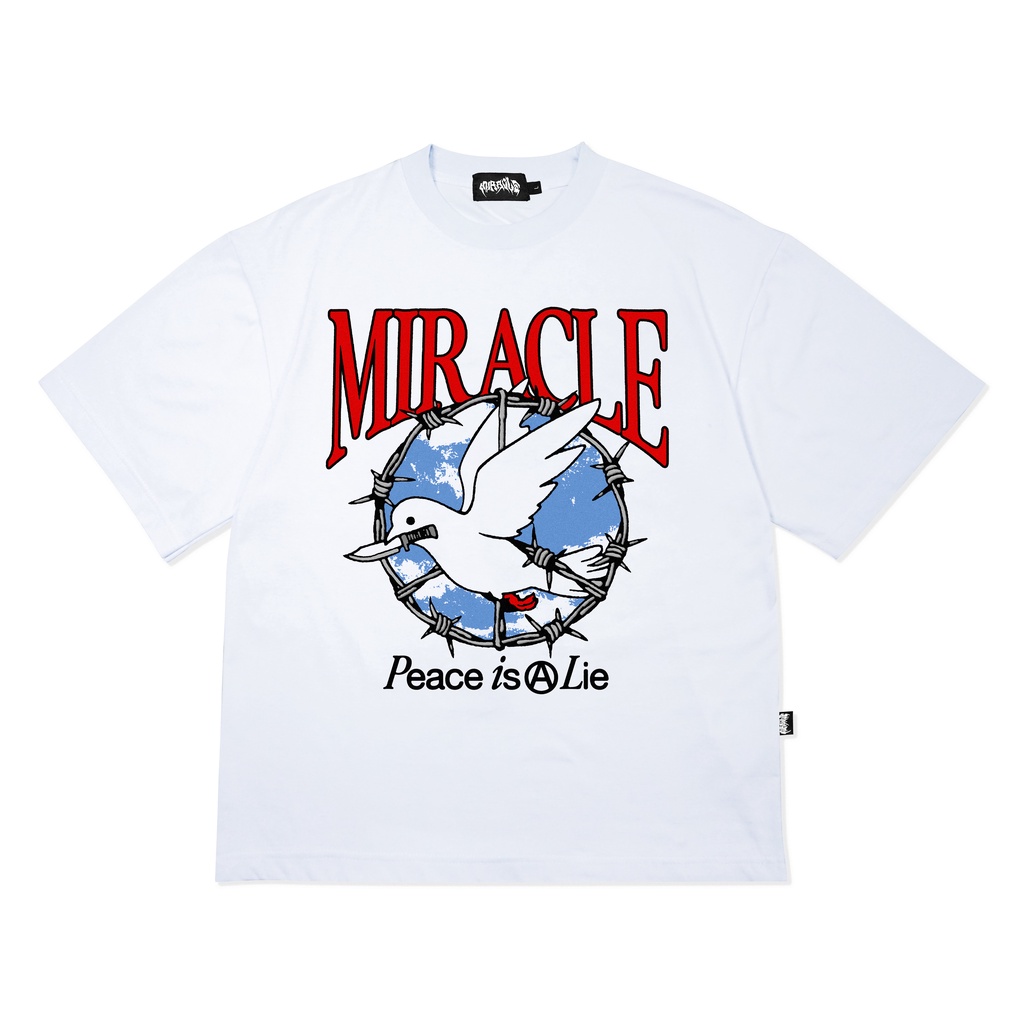 Jual Miracle Mates - Peace Is A Lie White Oversized T Shirt I Kaos Pria ...