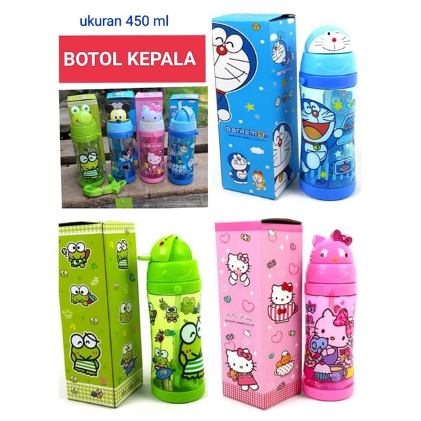 Jual Botol kepala karakter Doraemon, hello Kitty, keroppi,Mickey mouse ...