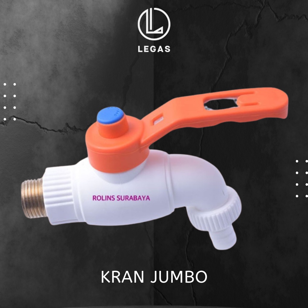 Jual Kran Jumbo PVC Keran Air Tembok Drat Kuningan Engkol New PREMIUM ...