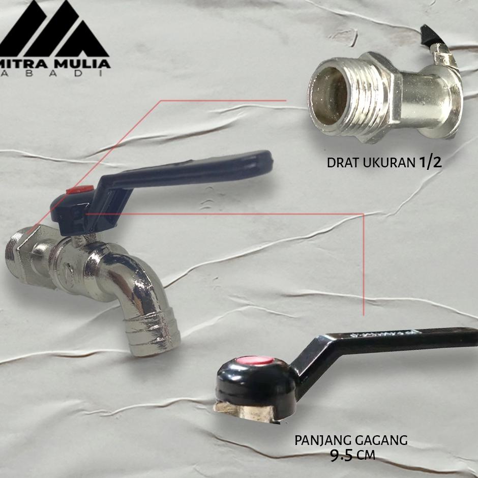 Jual Subsidi--Kran Air Besi Gagang Hitam 1/2" l Keran Tembok High ...