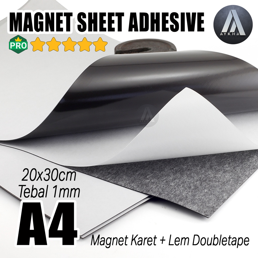 Jual MAGNET Sheet Strip Lembaran Karet LEM Doubletape A4 20x30CM Tebal ...