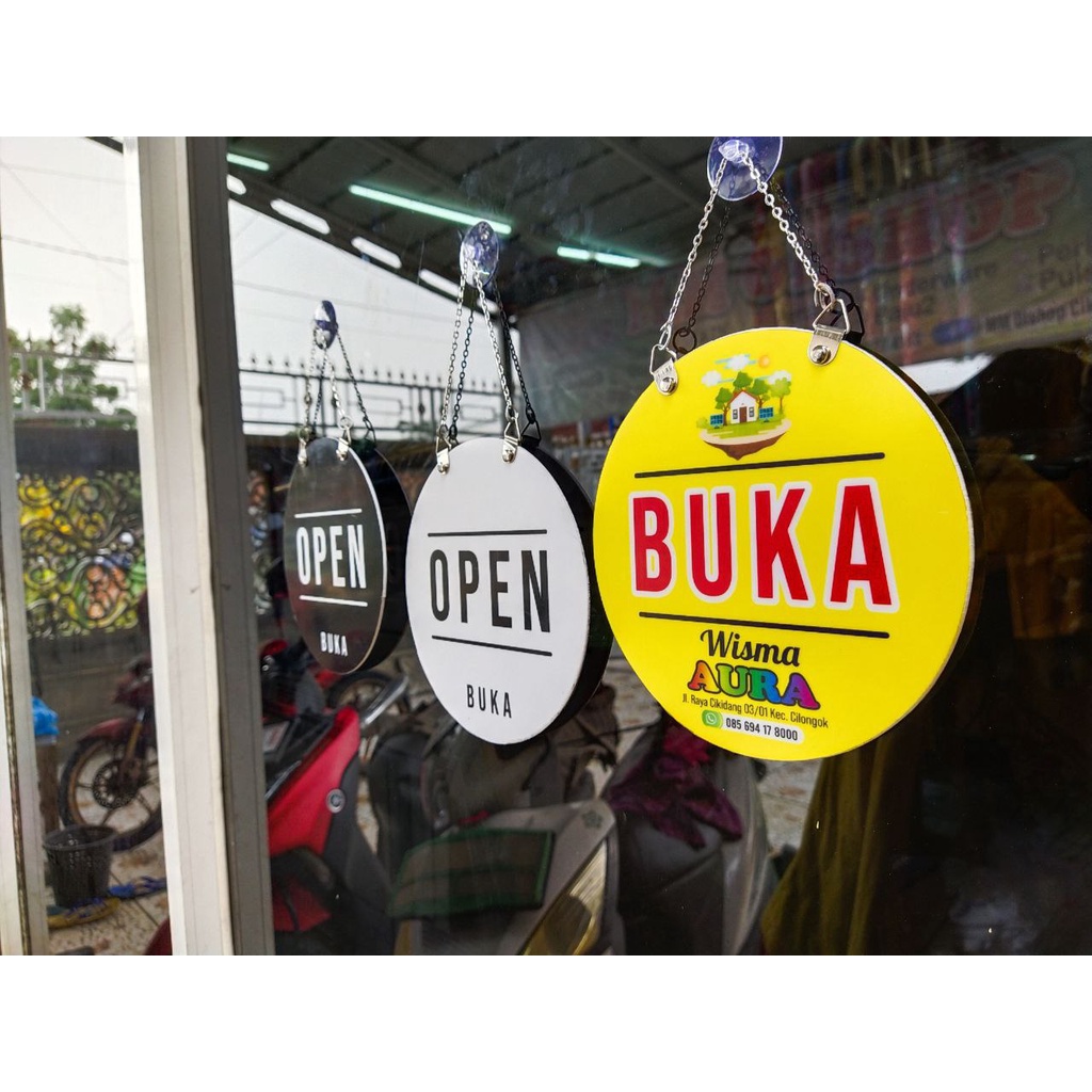 Jual COD, Acrylic Signage Open Closed/Akrilik Open Close (Bulat ...
