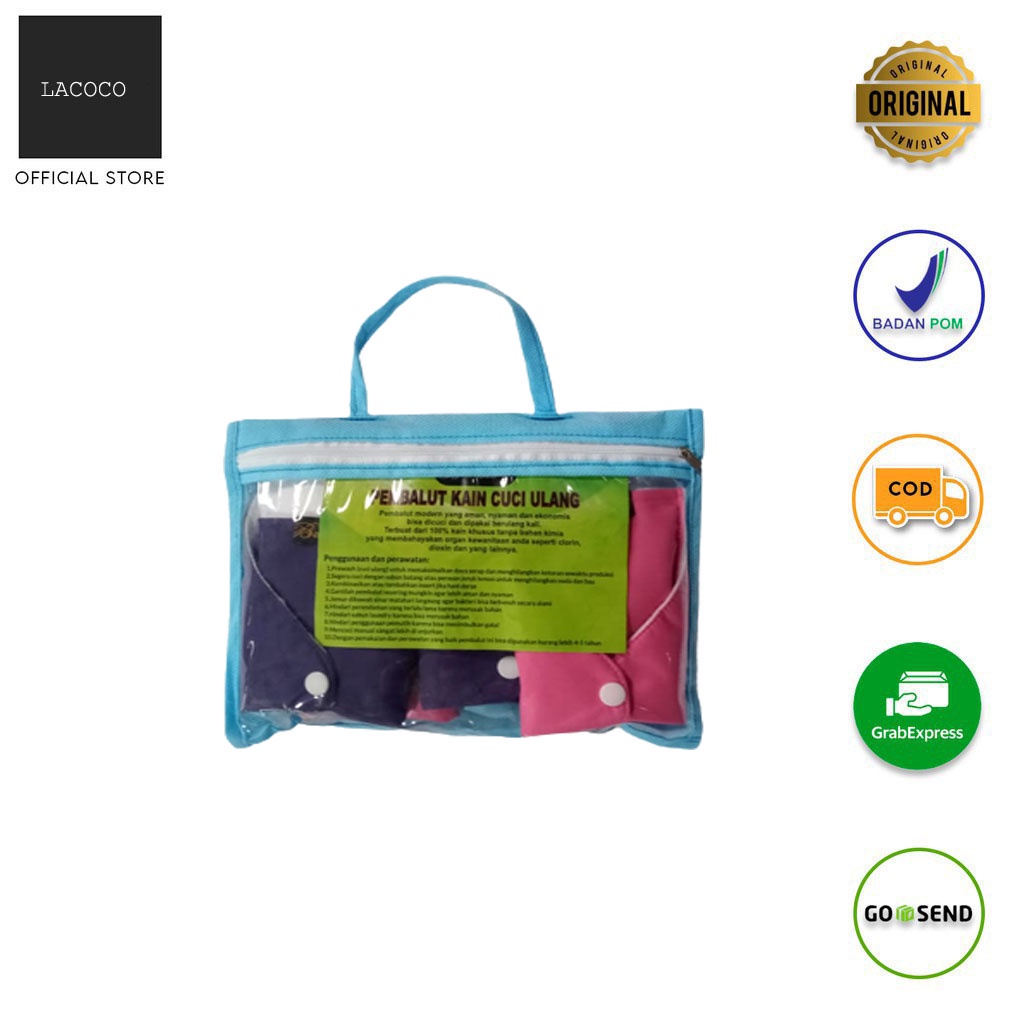 Jual Pembalut Kain Cuci Ulang BAMBOO V Satu Pack Isi 4 Pcs | Shopee ...