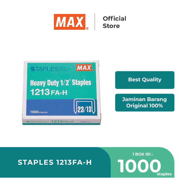 Jual MAX Staples No. 1213 FA / Isi Ulang Stapler Besar Jilid | Shopee ...