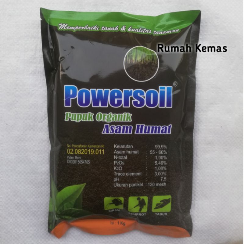 Jual POWERSOIL Pupuk Organik Asam Humat 1 Kg Untuk Memperbaiki Tanah ...