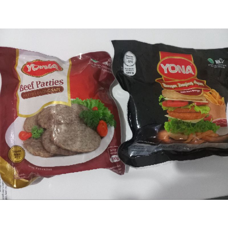 Jual Yona Beef Patties 500gr / Yona Chicken Burger 500gr | Shopee Indonesia