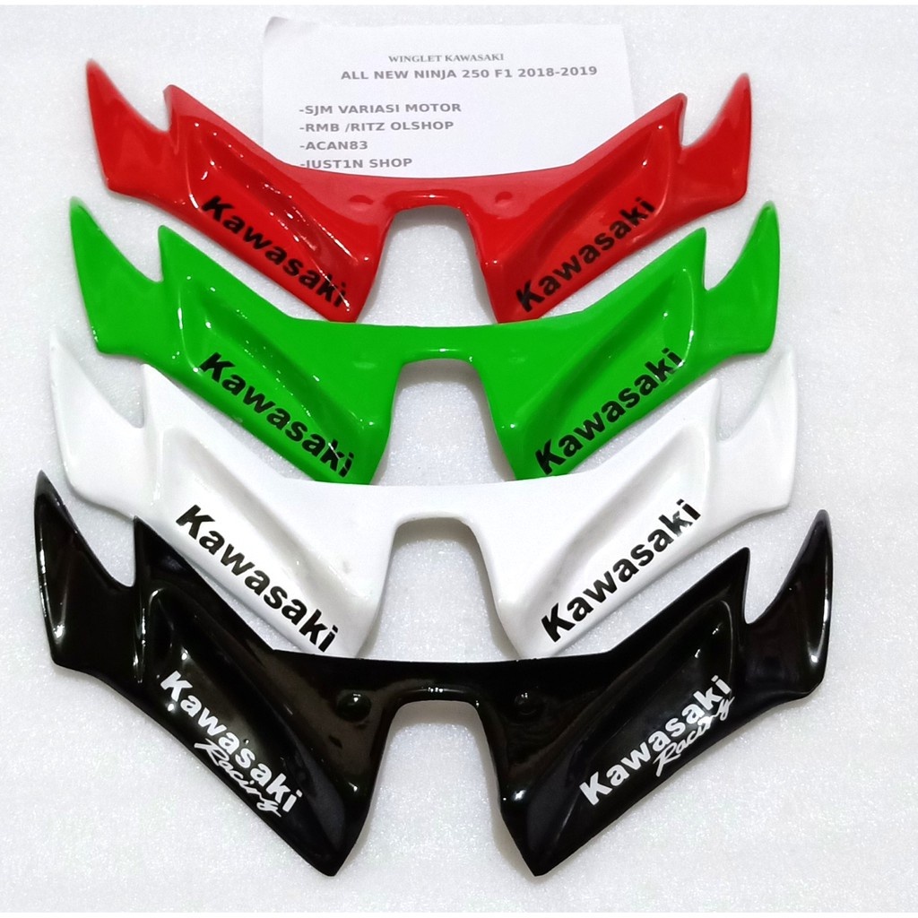 Jual Winglet Sayap Fairing Ninja 250 Fi 2018 Polos Wing let Fiber Ninja ...