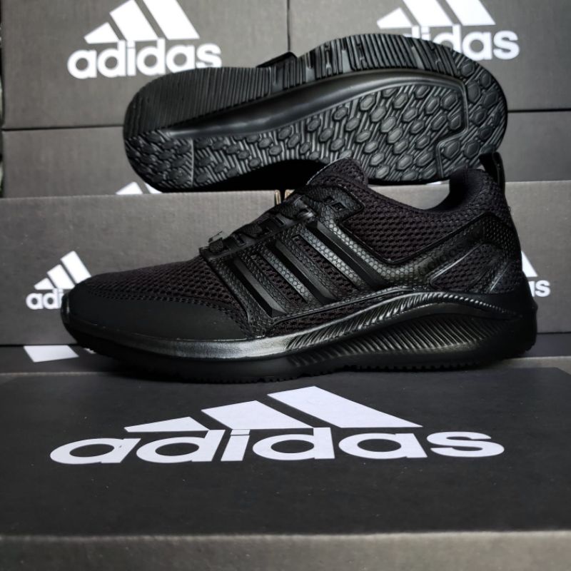 Jual SEPATU ADIDAS HITAM FULL BLACK SEKOLAH KERJA RUNNING TERBARU - NEW ...