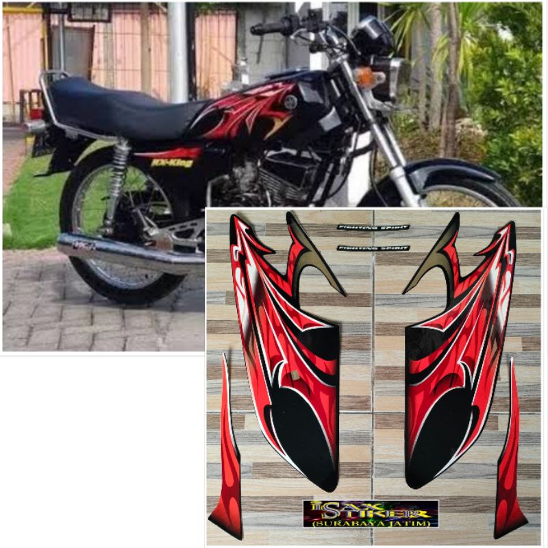 Jual striping original Yamaha RX KING merah hitam tahun 2006 | Shopee ...