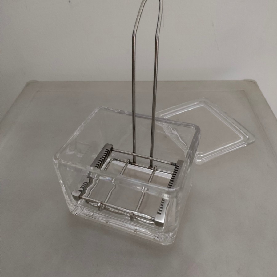 Jual staining jar deluxe 20 slide stainless rack staining dish | Shopee ...