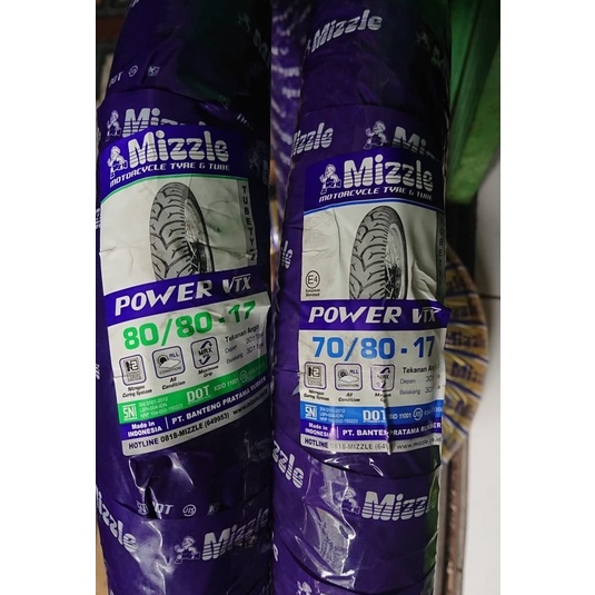 Jual Paket Ban Motor Mizzle Power VTX 70/80 - 17 & 80/80 - 17 Non ...