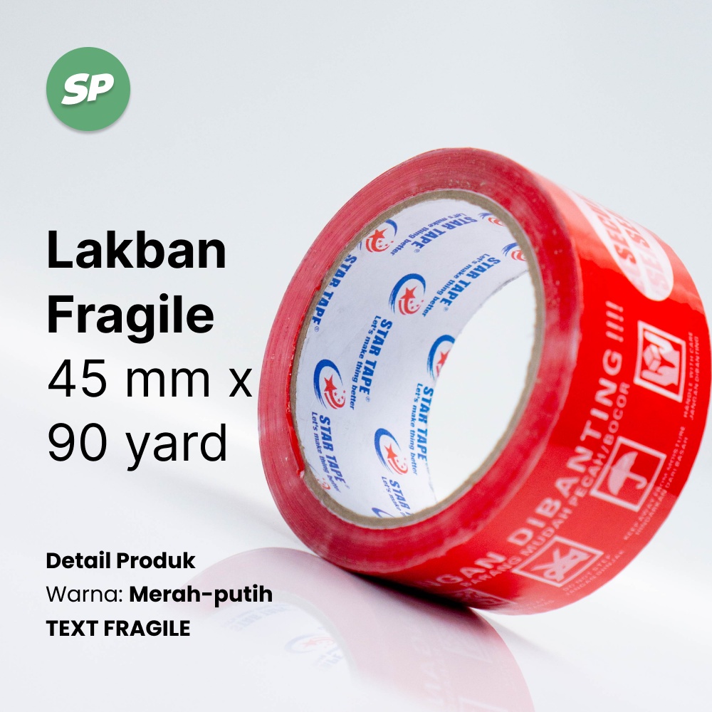 Jual Lakban Fragile 45 mm x 90 yard | Sarjana Packaging - Solasi ...
