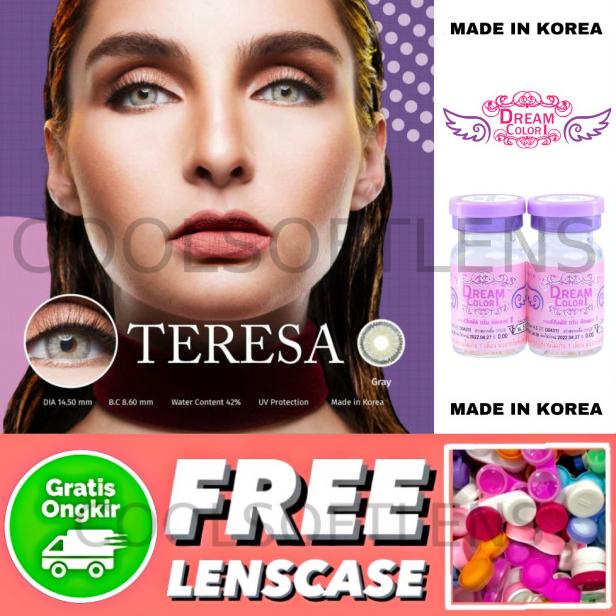 Jual Softlens Teresa Gray Dream Color Normal / Softlens Korea Kemasan ...