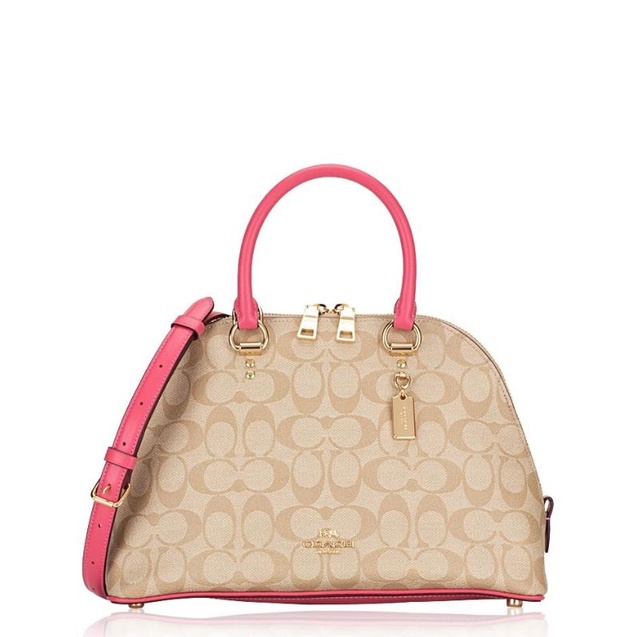 Jual Coach 2558 Signature Katy Satchel Light Khaki Confetti Pink n ...