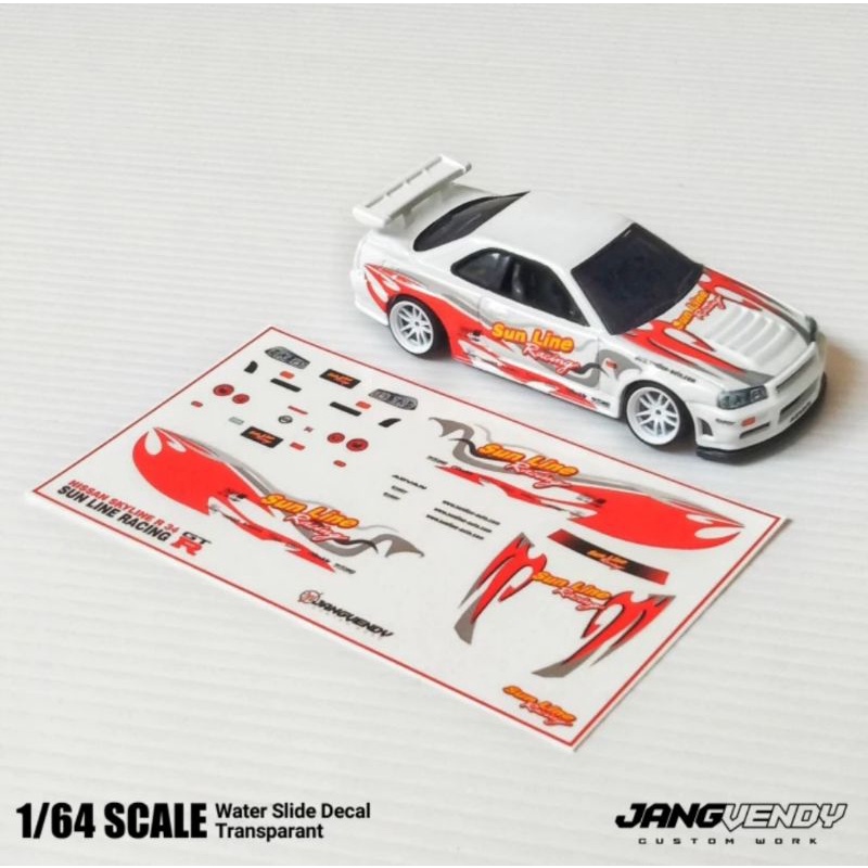 Jual Decal Hotwheels Nissan R34 Sunline Racing | Shopee Indonesia
