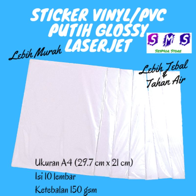 Jual STIKER VINYL/PVC A4 LASER JET TAHAN AIR | Shopee Indonesia