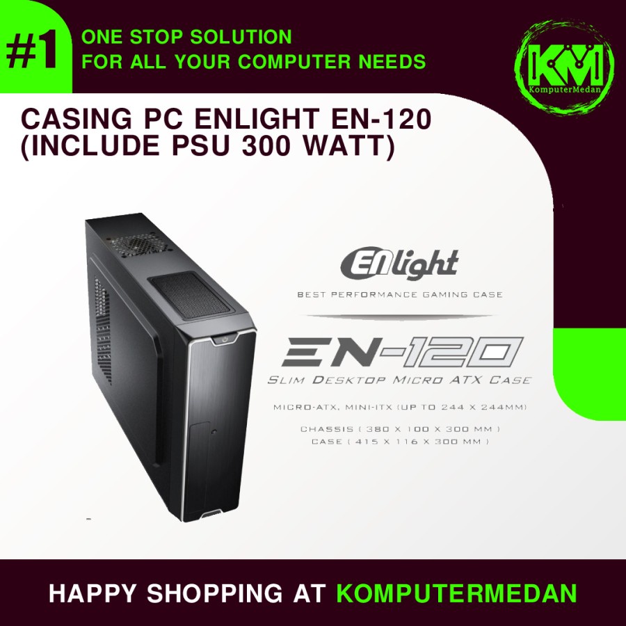 Jual Casing PC ENLIGHT EN-120 EN120 M-Atx Include PSU 300w | Shopee ...