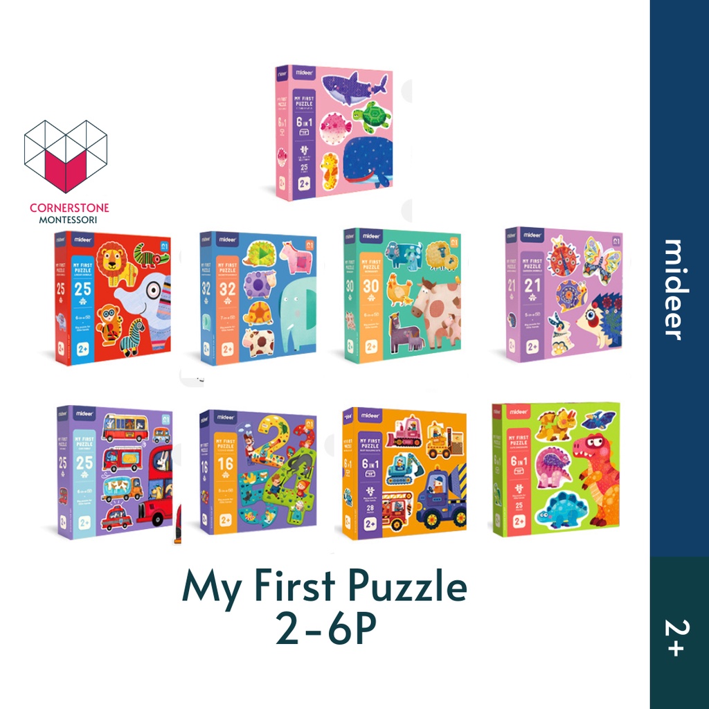 Jual Cornerstone Montessori Mideer 3-6 pcs My First Puzzle Traffic ...