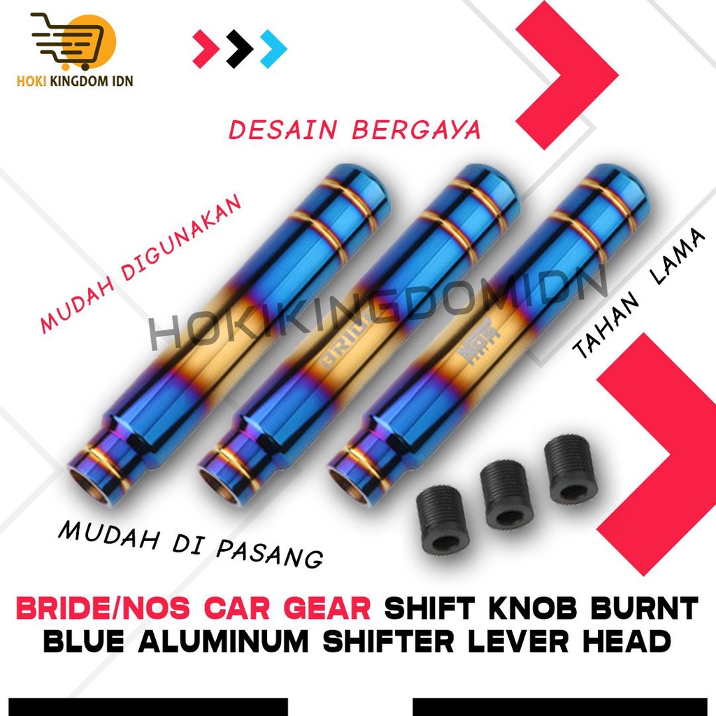 Jual Bride/NOS Car Gear Shift Knob Burnt Blue Aluminum Shifter Lever ...