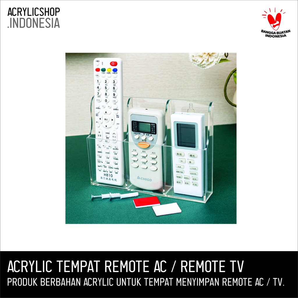 Jual Acrylic Tempat Penyimpanan Remote AC & TV / Tempat Remot TV ...