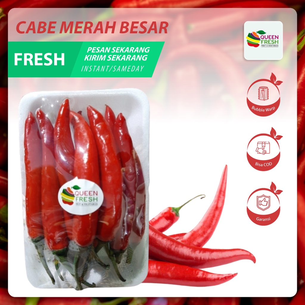 Jual Queenfresh Sayur Sayuran Cabai Cabe Merah Besar Segar Fresh ...