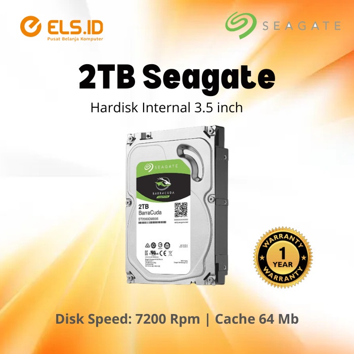 Jual Hardisk Internal 3,5' - 2TB Seagate SATA Barracuda [7200 Rpm ...