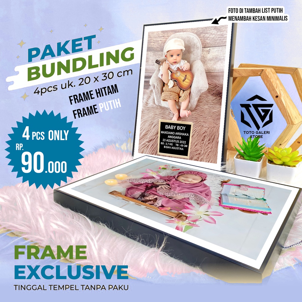 Jual CETAK FOTO BINGKAI BLOK PAKET 4 PCS GLOSSY ANTI AIR | Shopee Indonesia