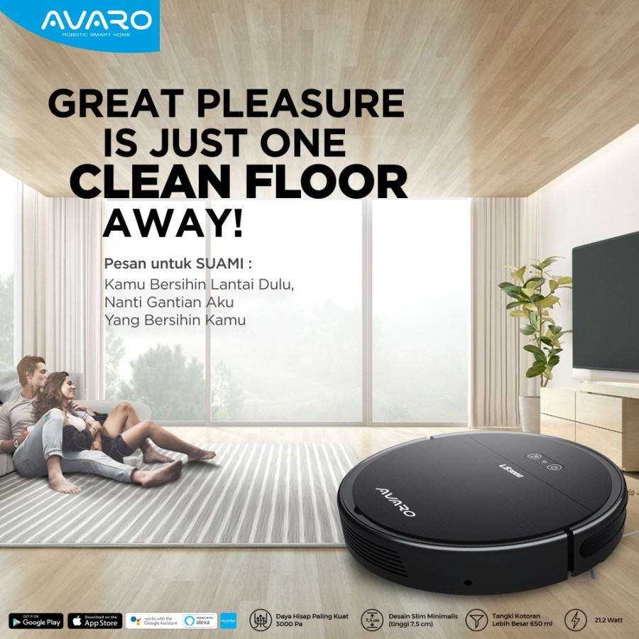 Jual AVARO LS3000 ROBOTIC VACUUM CLEANER & MOB / PEL | Shopee Indonesia