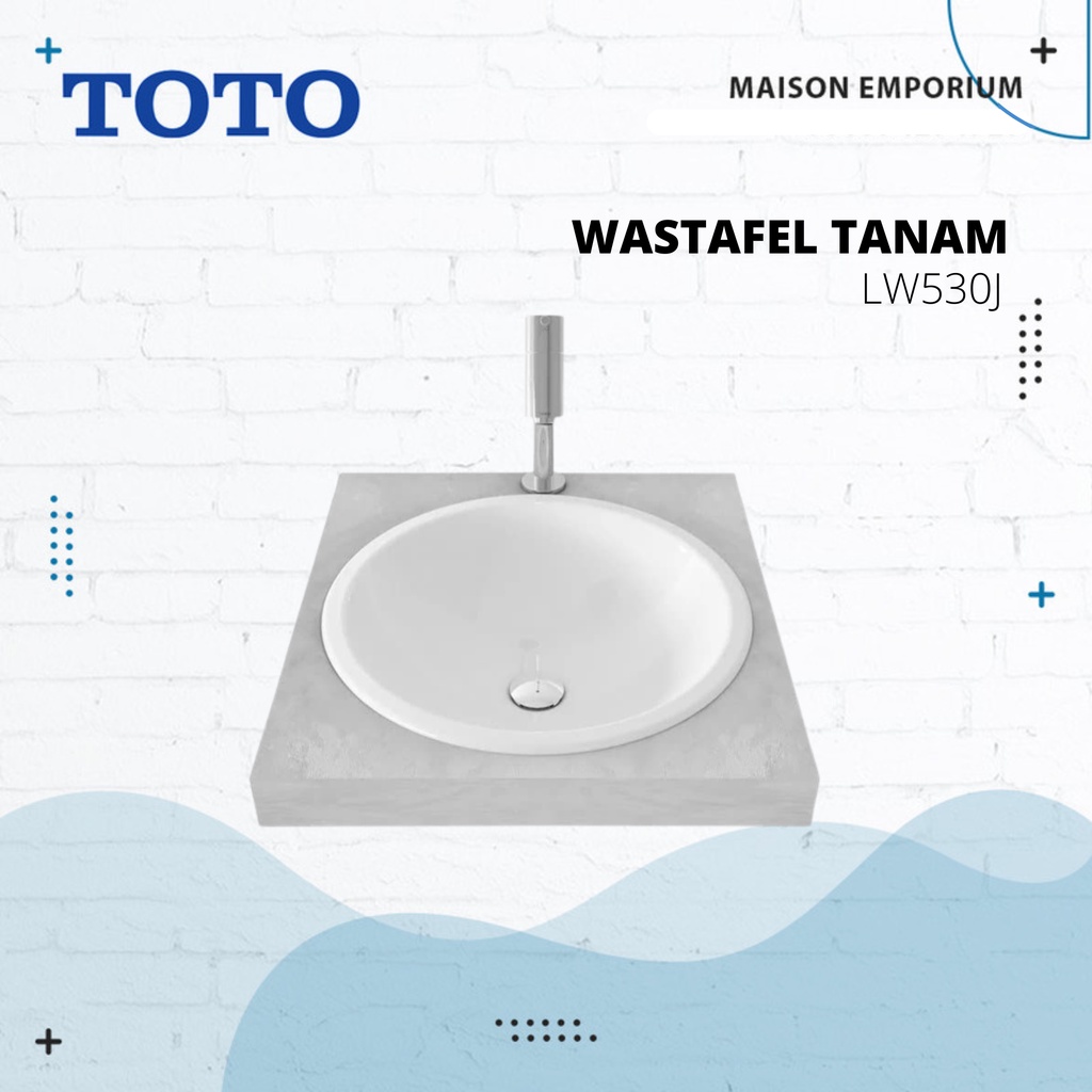 Jual Wastafel TOTO Original LW530J / Wastafel Tanam TOTO Body Only 530 ...