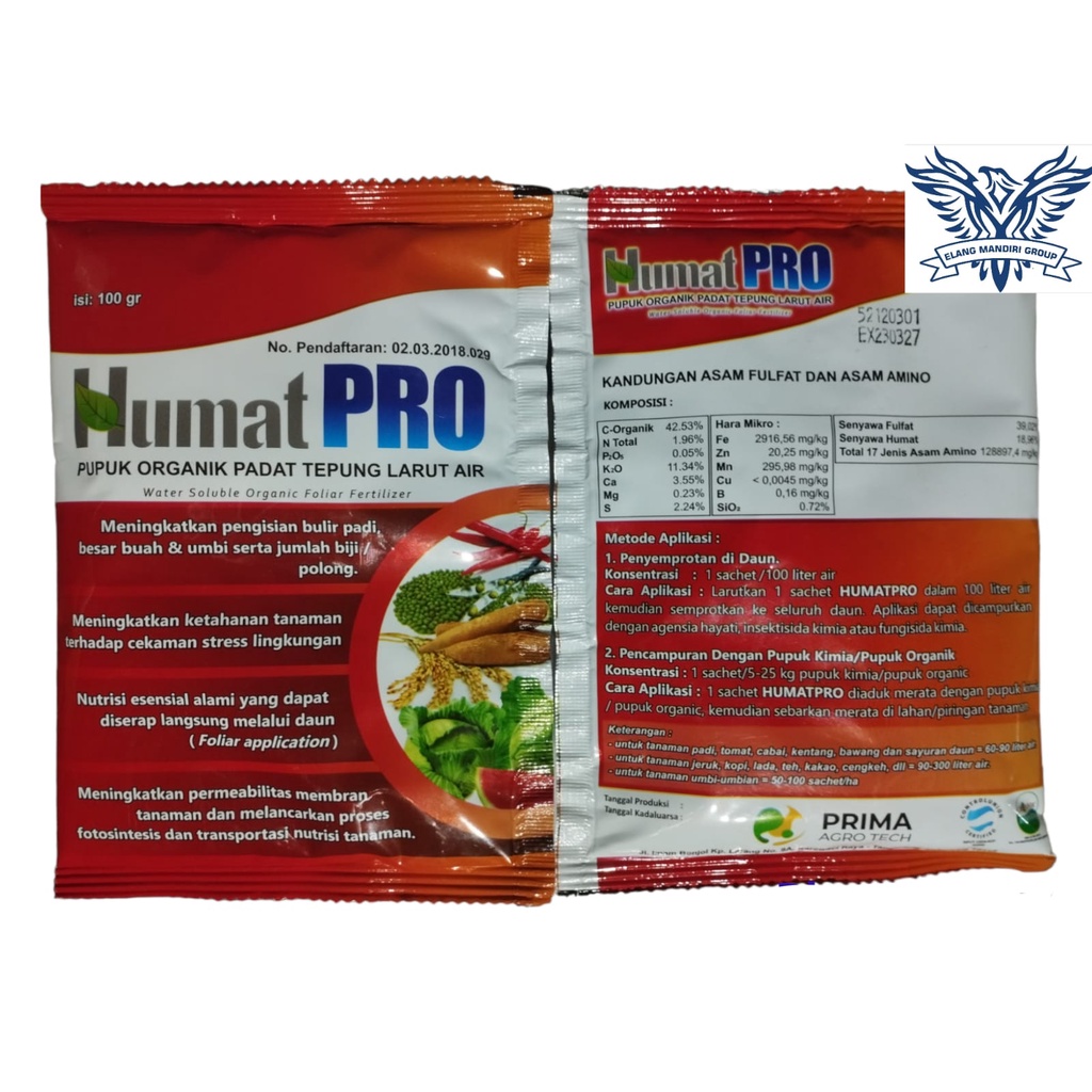 Jual Humat Pro 100gr Mengandung Asam Fulfat Dan Asam Amino Prima Agro ...