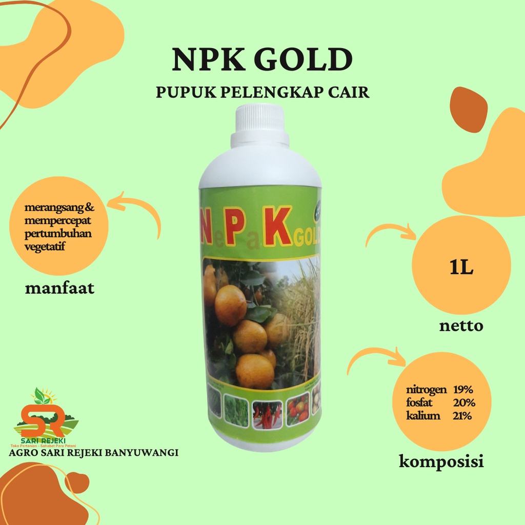 Jual PUPUK DAUN NPK GOLD 1LT pupuk pelengkap cair plus ZPT | Shopee Indonesia