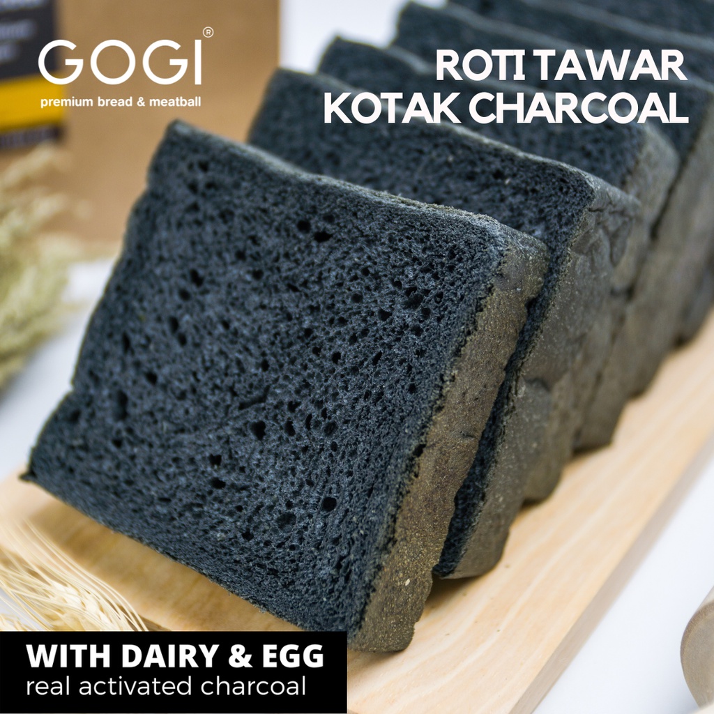 Jual Roti Tawar Hitam Kotak Roti Charcoal Bread Roti Charcoal Toast ...