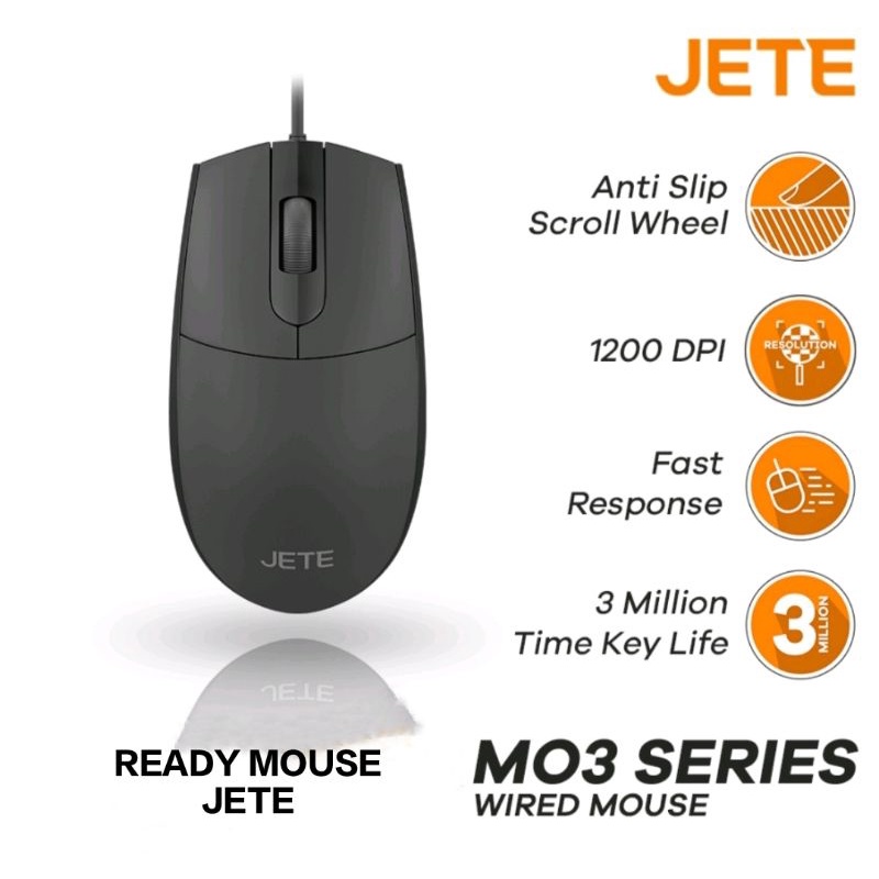 Jual WIRED MOUSE / MOUSE KABEL JETE MO3 SERIES 1200DPI ERGONOMIS DESAIN ...
