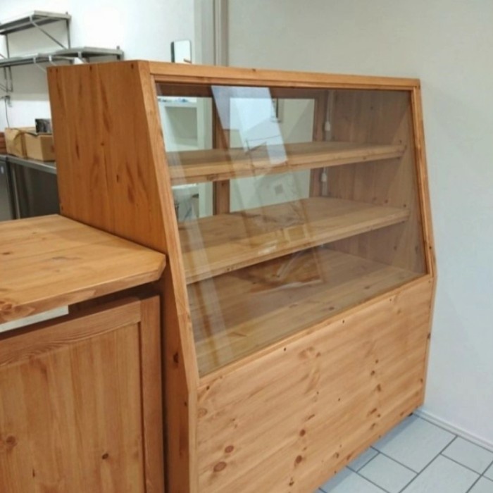 Jual Display Meja Lemari Etalase Rak Kue Roti Donut Cafe Resto Kaca ...