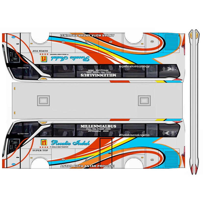 Jual DIY Miniatur Bus Rosalia Indah Jb3+ Facelift Skala 30 Papercraft ...