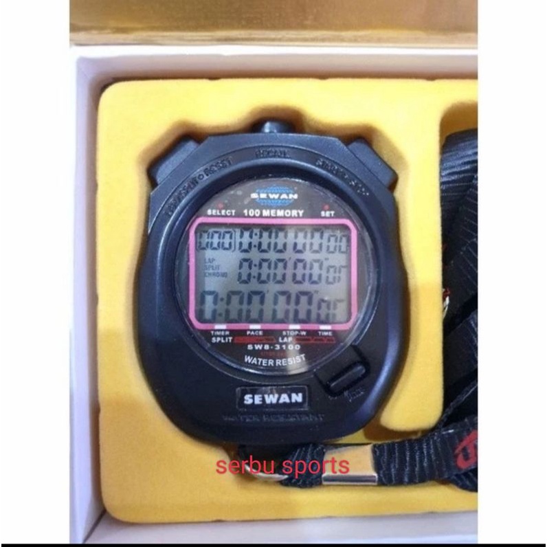 Jual SEWAN Stopwatch digital 100 memory | Shopee Indonesia