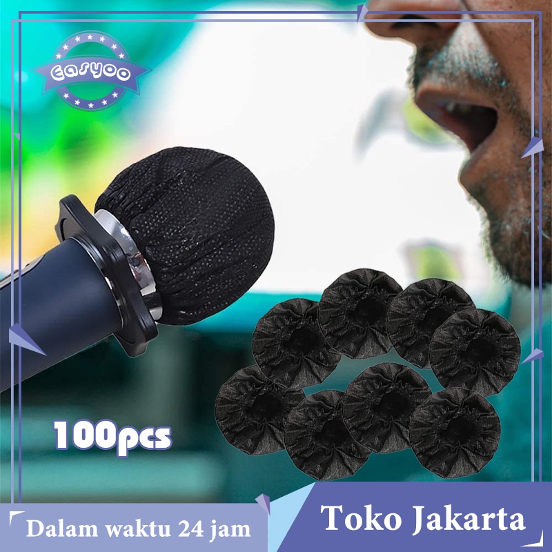 Jual Isi 100 Cover Microphone Non-Woven Sarung Microphone Disposable ...