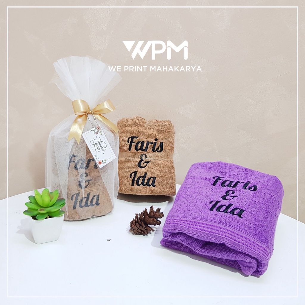 Jual Souvenir handuk custom bordir nama custom | Shopee Indonesia