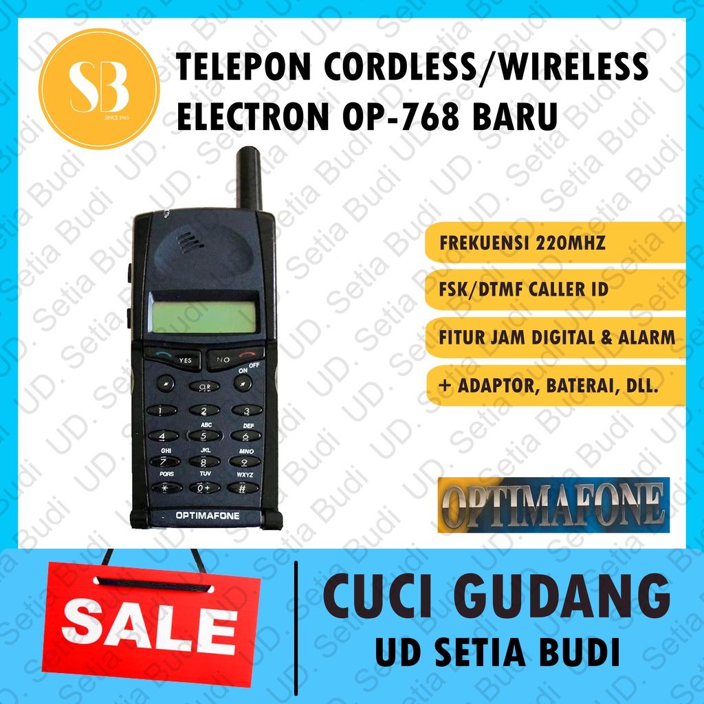 Jual Telepon Cordless / Wireless Optimafone OP-768 220Mhz Electron | Shopee Indonesia