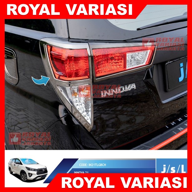 Jual Garnish Lis List Lampu Belakang Innova Reborn Black Chrome ...