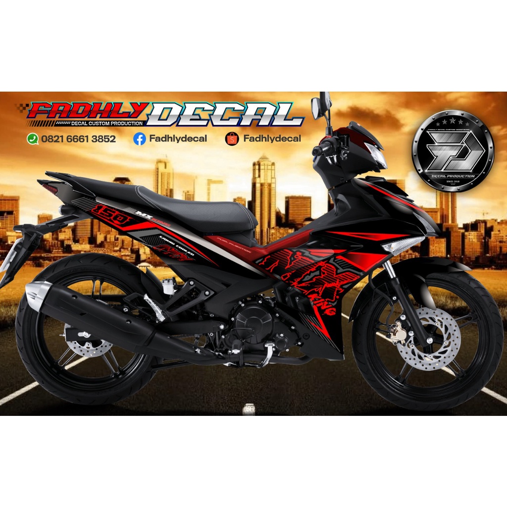 Jual STRIPING MX KING Merah Hitam sticker Keren | Shopee Indonesia